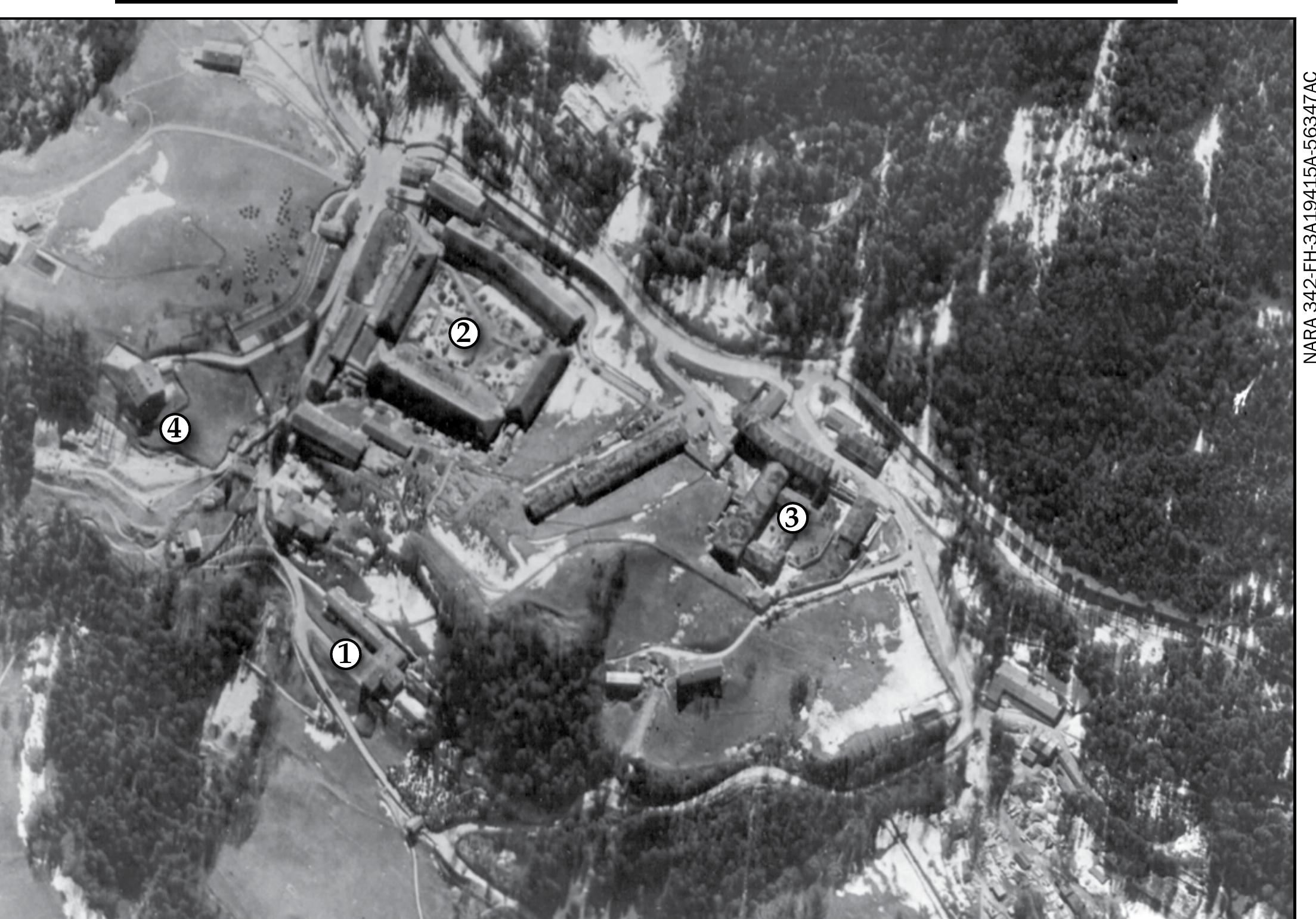 An aerial view of hitler’s retreat, four miles east of the
