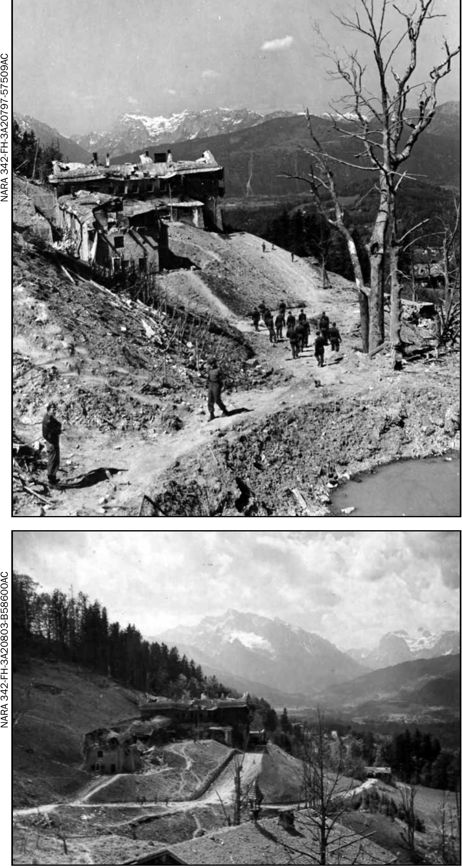 These two photo show hitler’s berghof after the war. most of