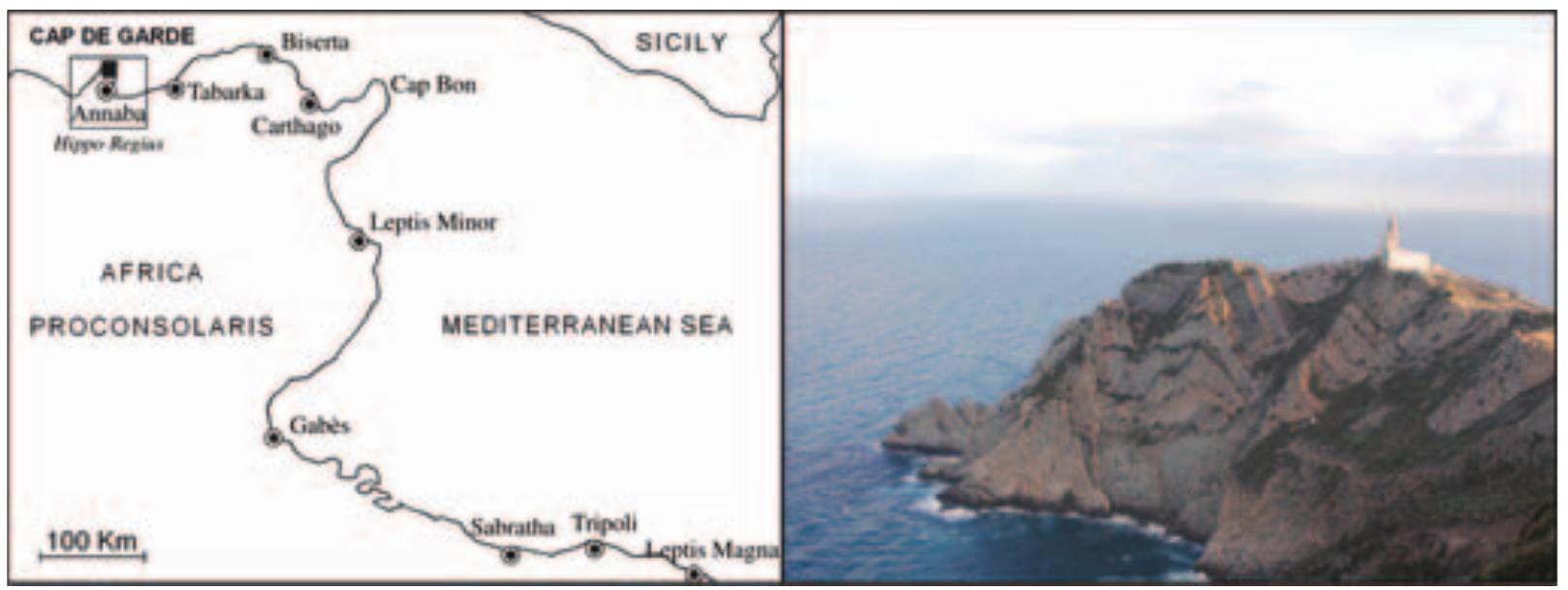 The cap de garde headland and its location on the