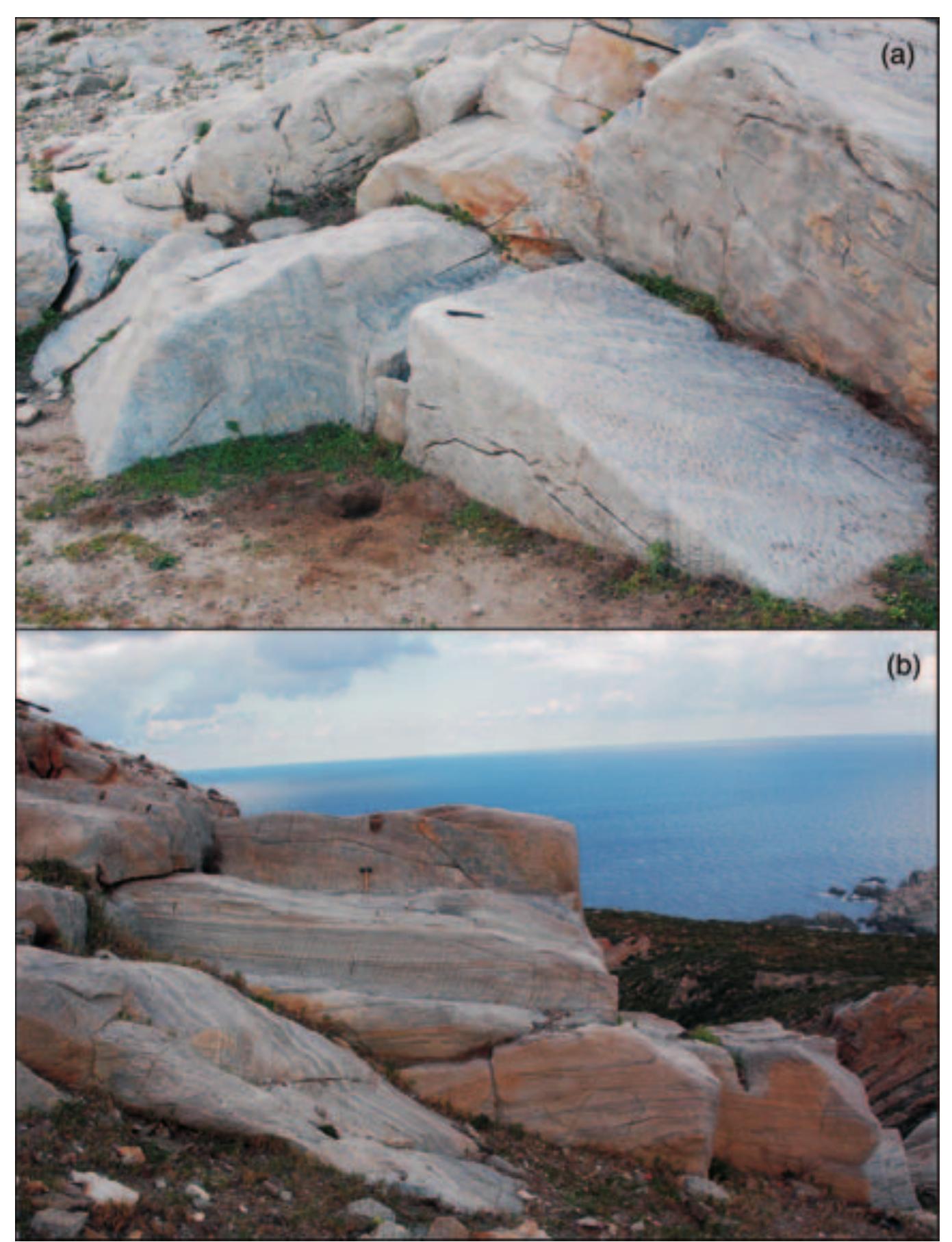 Cap de garde quarry: stepped quarry fronts showing ancient