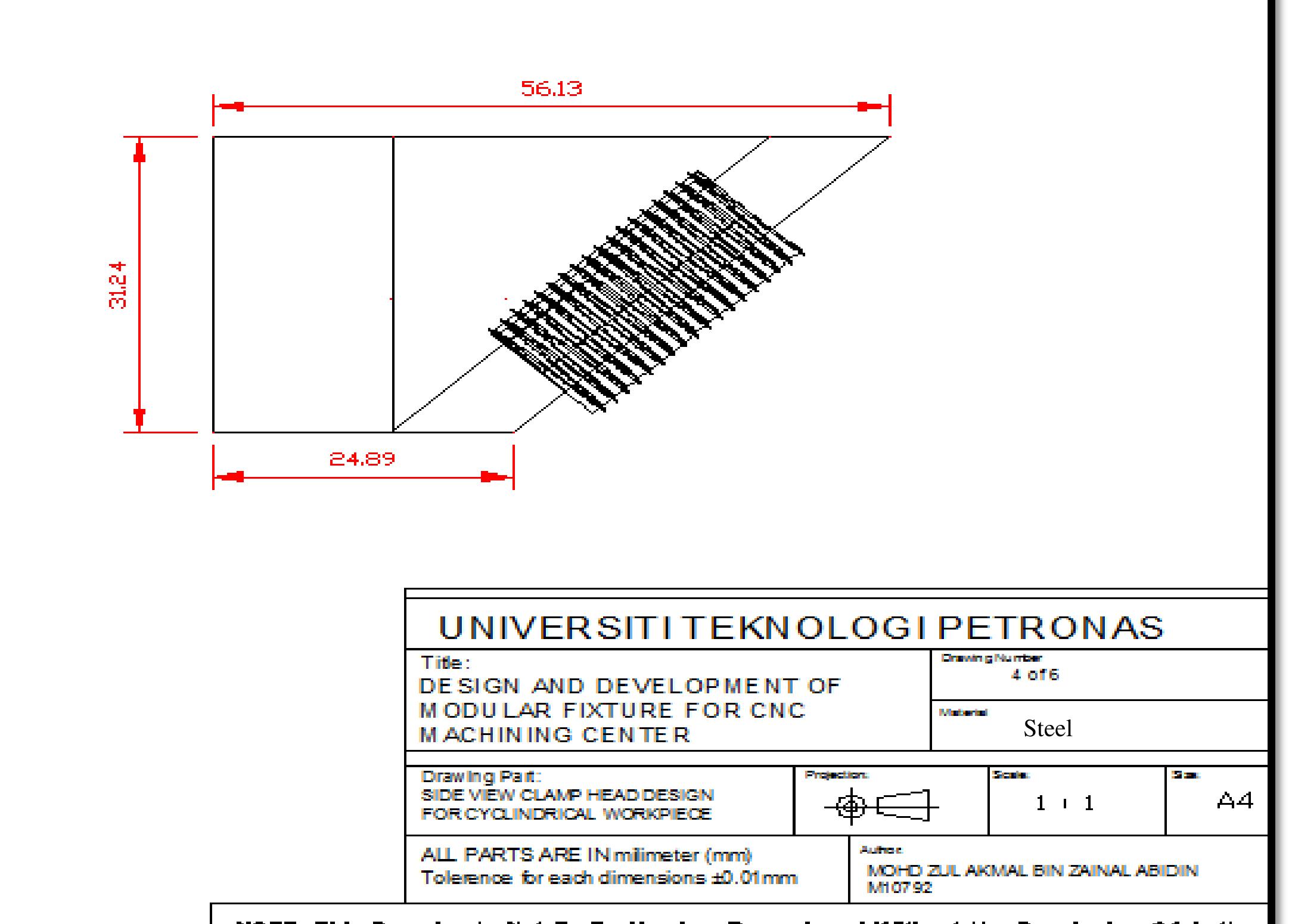 Figure 31 - Design of Modular Fixture for CNC Machining