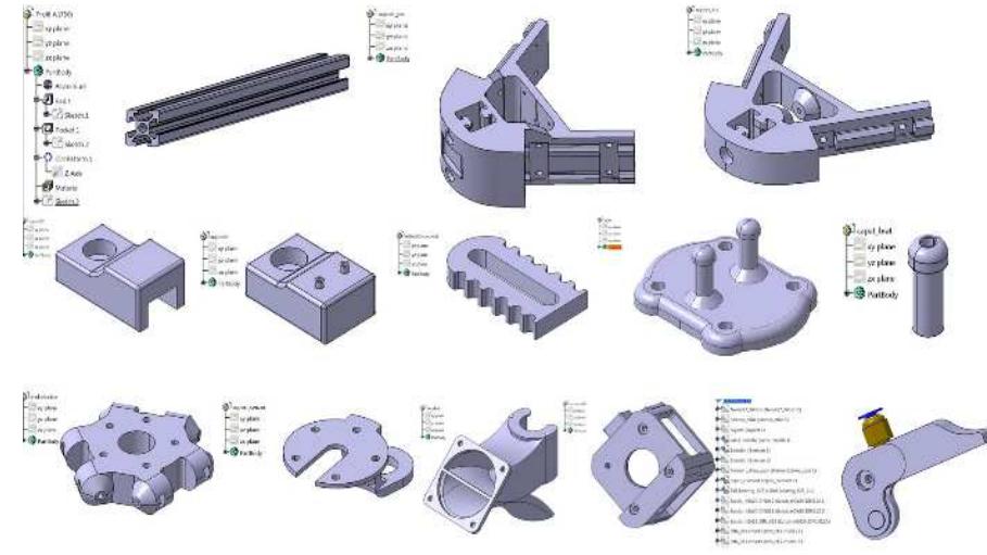 Cad components of the delta printer these systems include