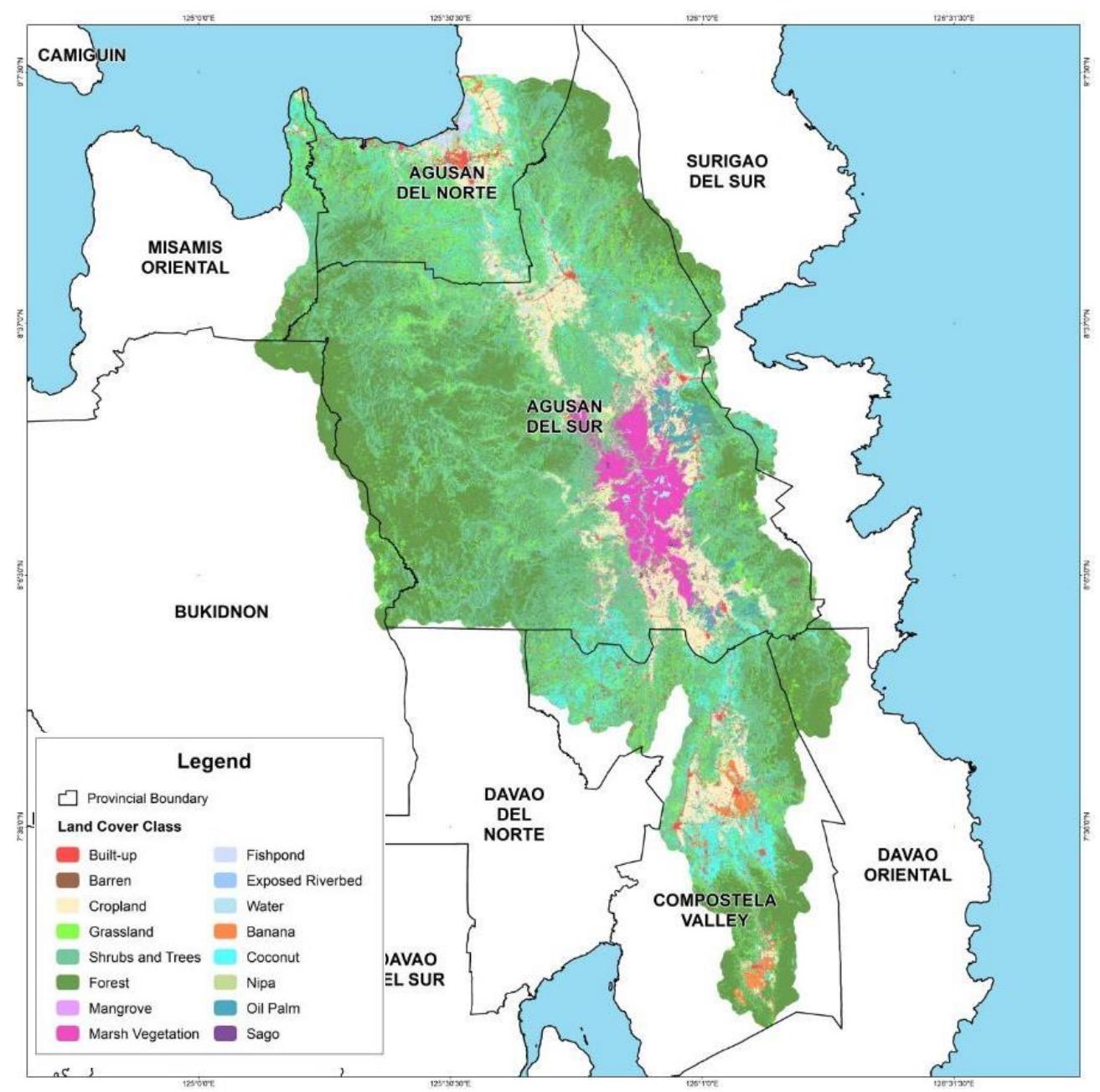 The land cover map of the arb, derived from landsat 8 oli