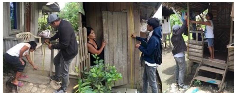 Example photos of flood m map validation surveys. and