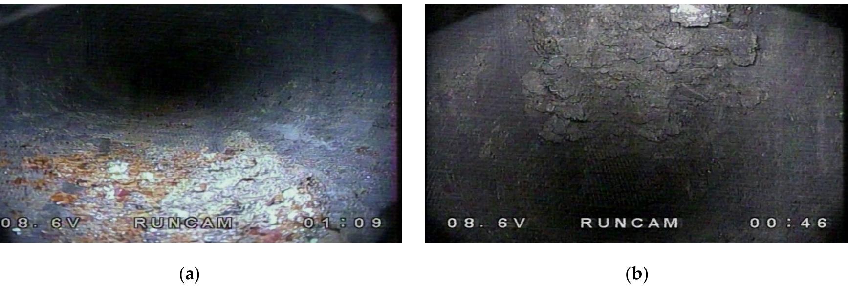 The internal surface of the pipe captured by the front