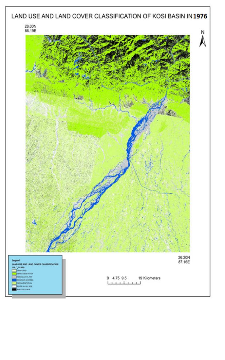 The land use and land cover map of kosi basin of different