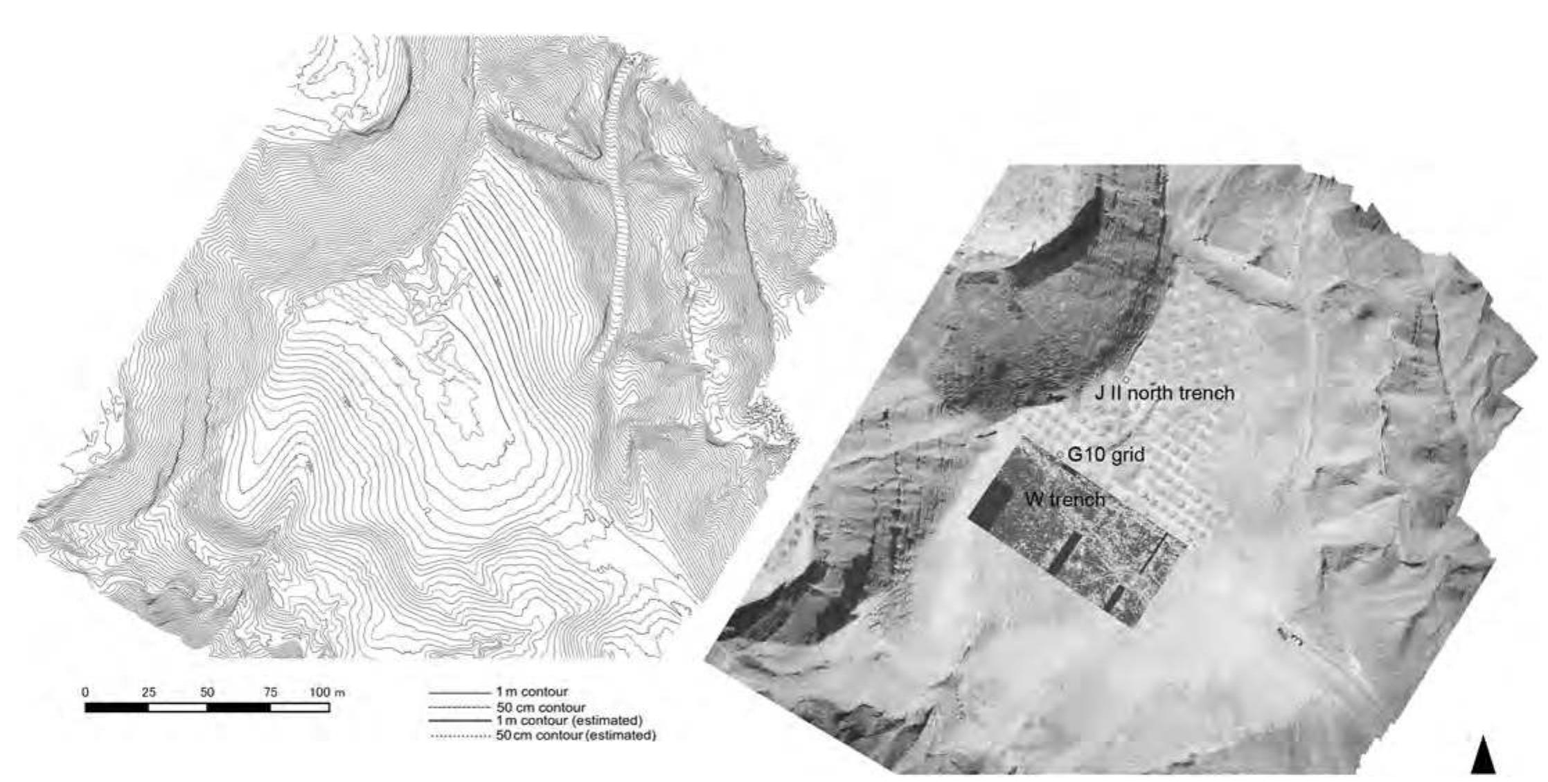 topographical map (left) and ortho image (right) of jarmo