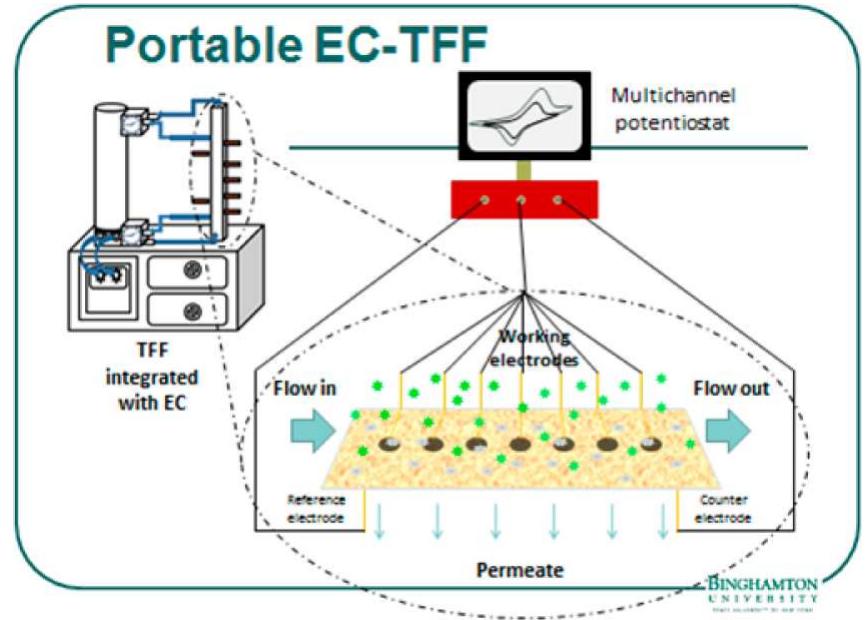 Design of the portable electrochemical tangential flow