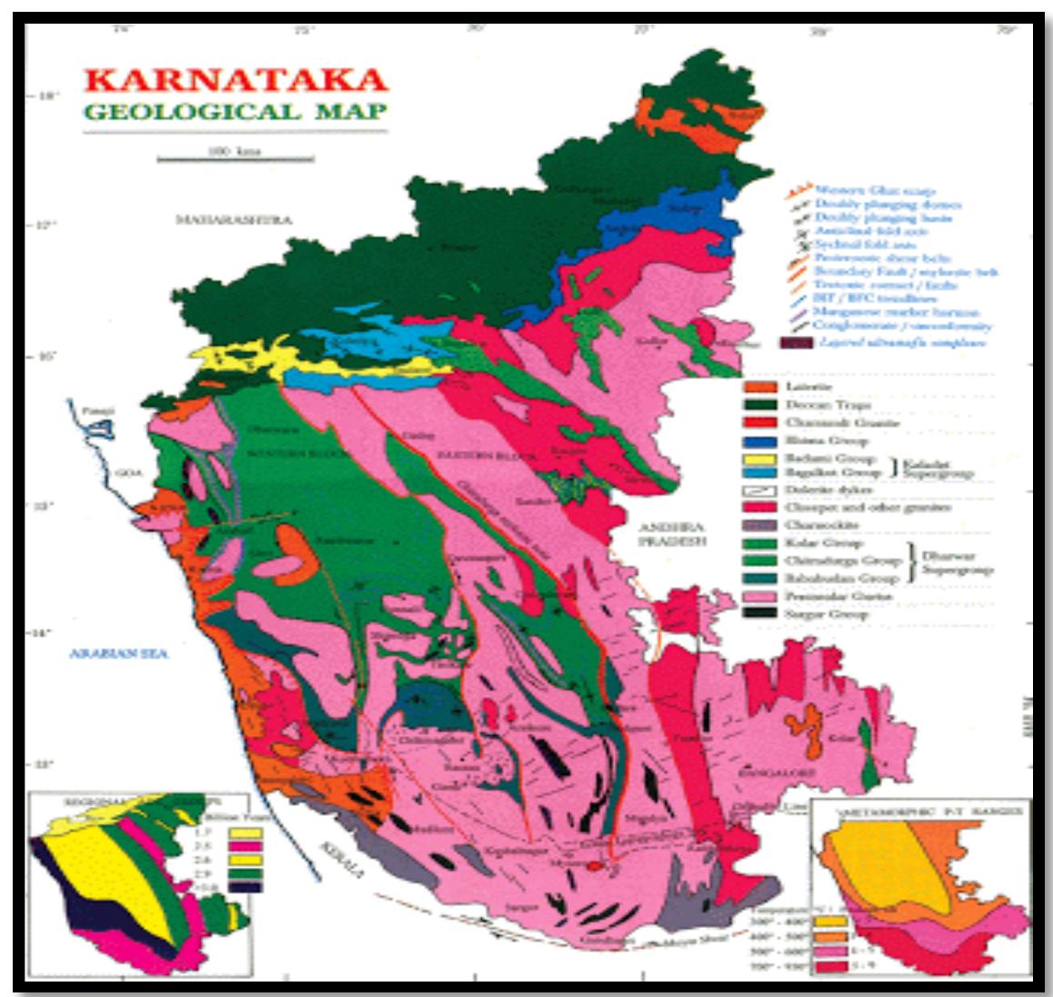 Plate 3 geological map of karnataka coastal landforms and