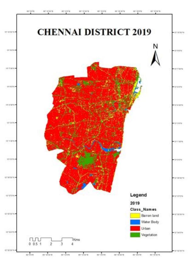 Lulc map of chennai district 2019