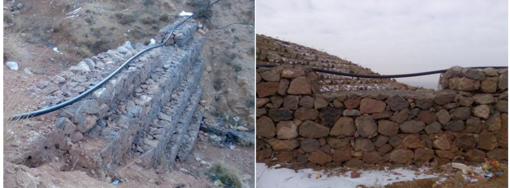 Gabion stepped spillway used to reduce water velocity and to