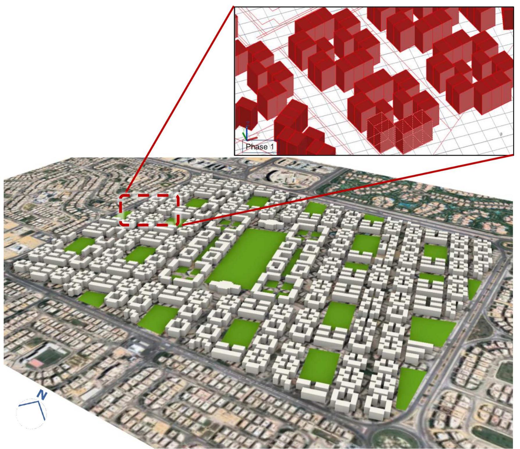 3d model for the clustered urban form of ds2 extracted from
