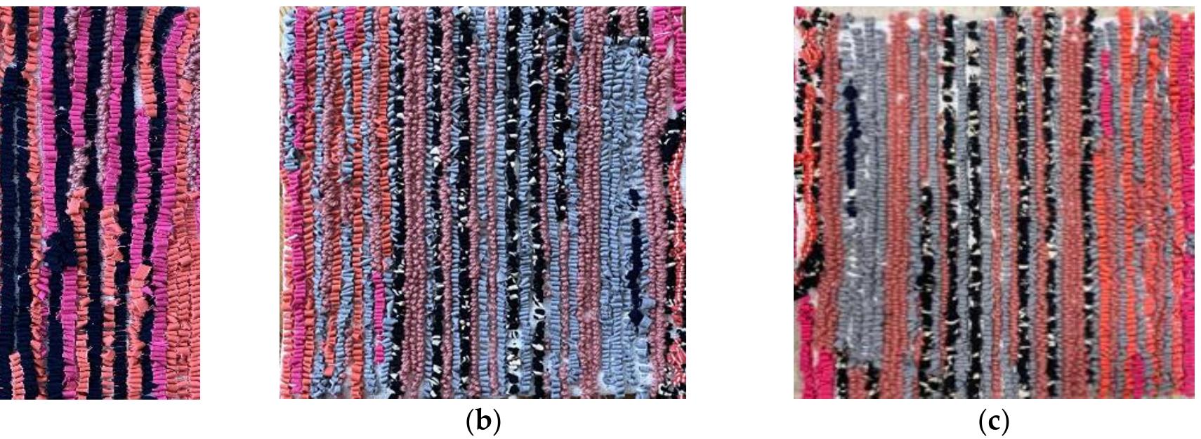 Loop tufted textiles ((a): loop tufted fabric sample 1; (b):
