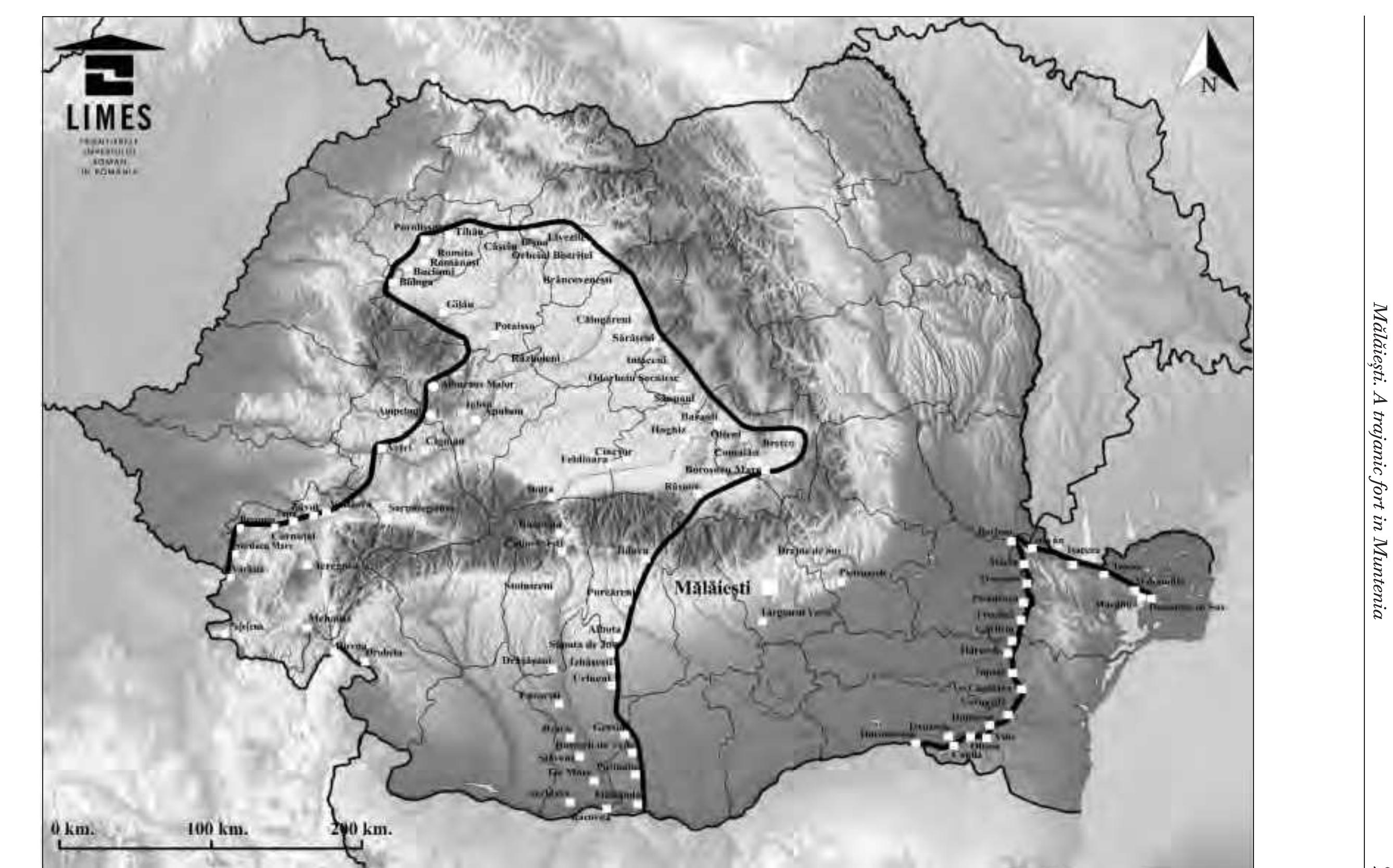 Pl. i. the map of roman dacia and the fort from malaiesti