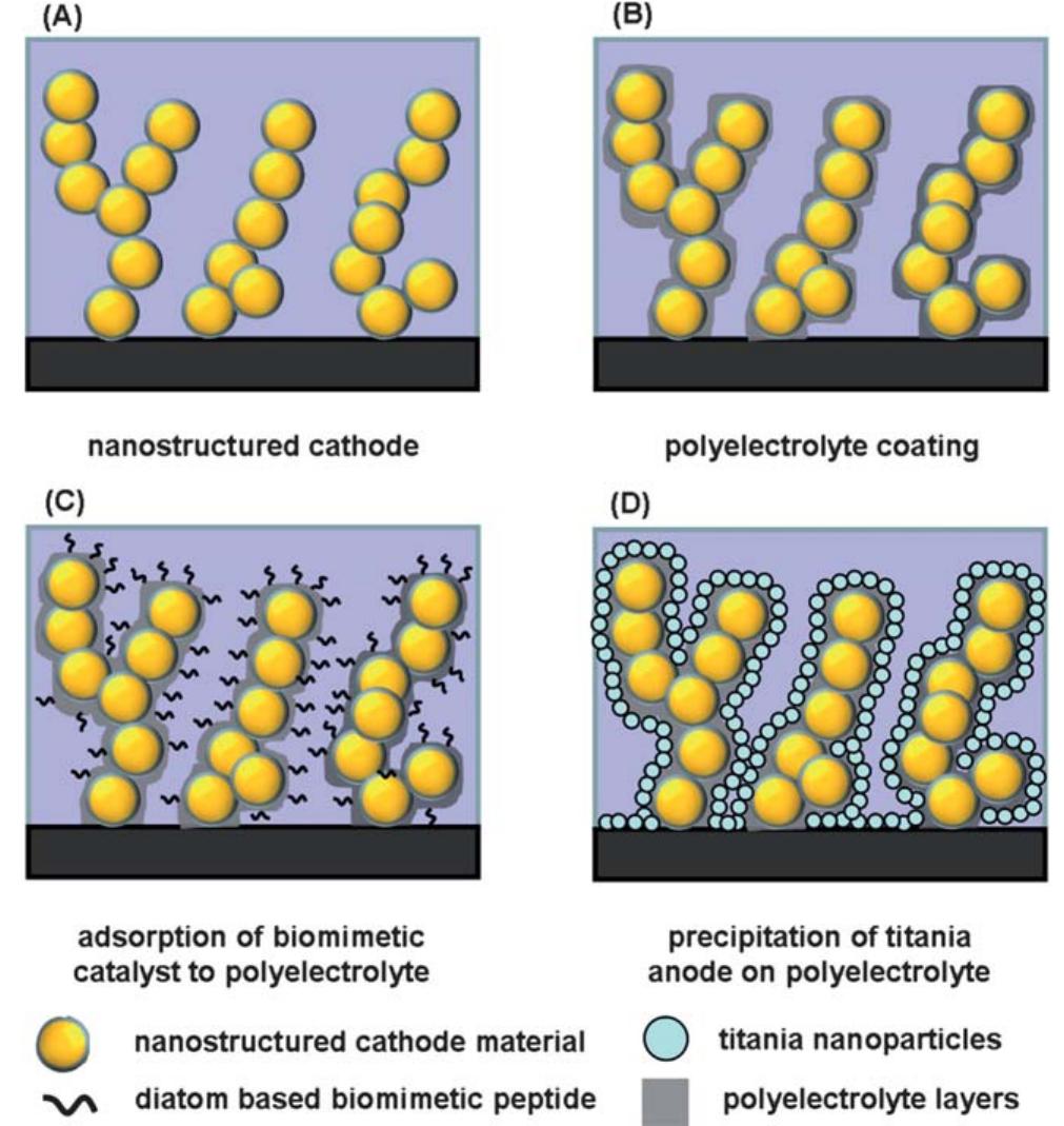 Schematic representation of a 3-d battery architecture based