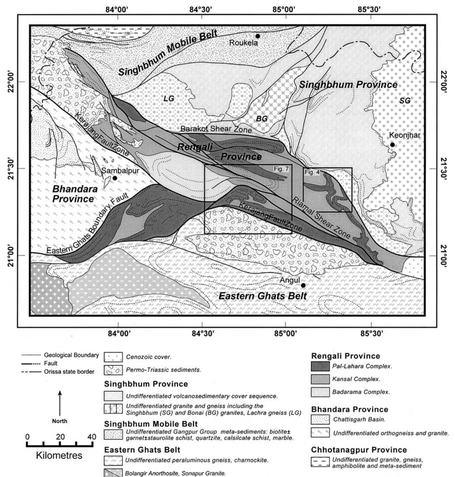Figure 2 - from The geology of the Rengali Province: