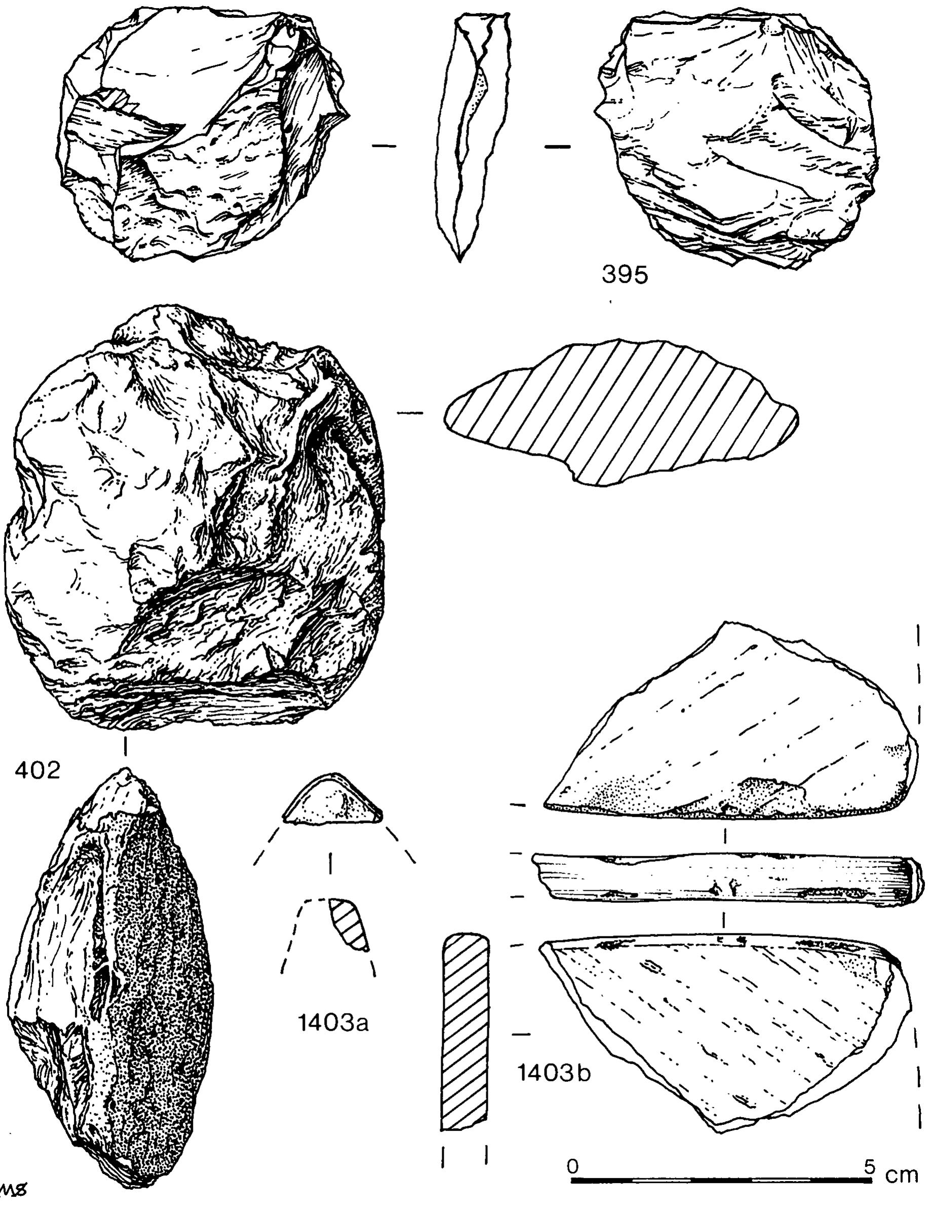 Ee se stonehenge: tuff artefacts. flake of rhyolitic rock