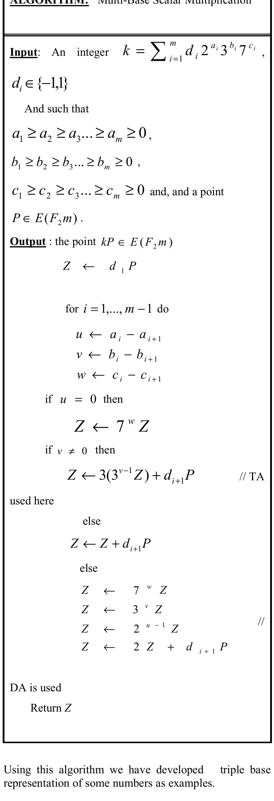 Figure 4 - Elliptic Curve Point Multiplication Using MBNR