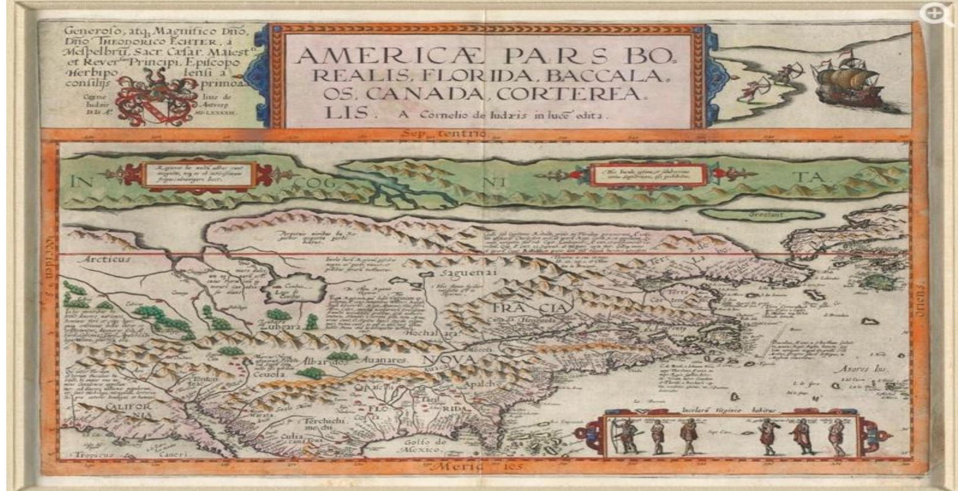 Map by cornélius de jode, 1568, including image of