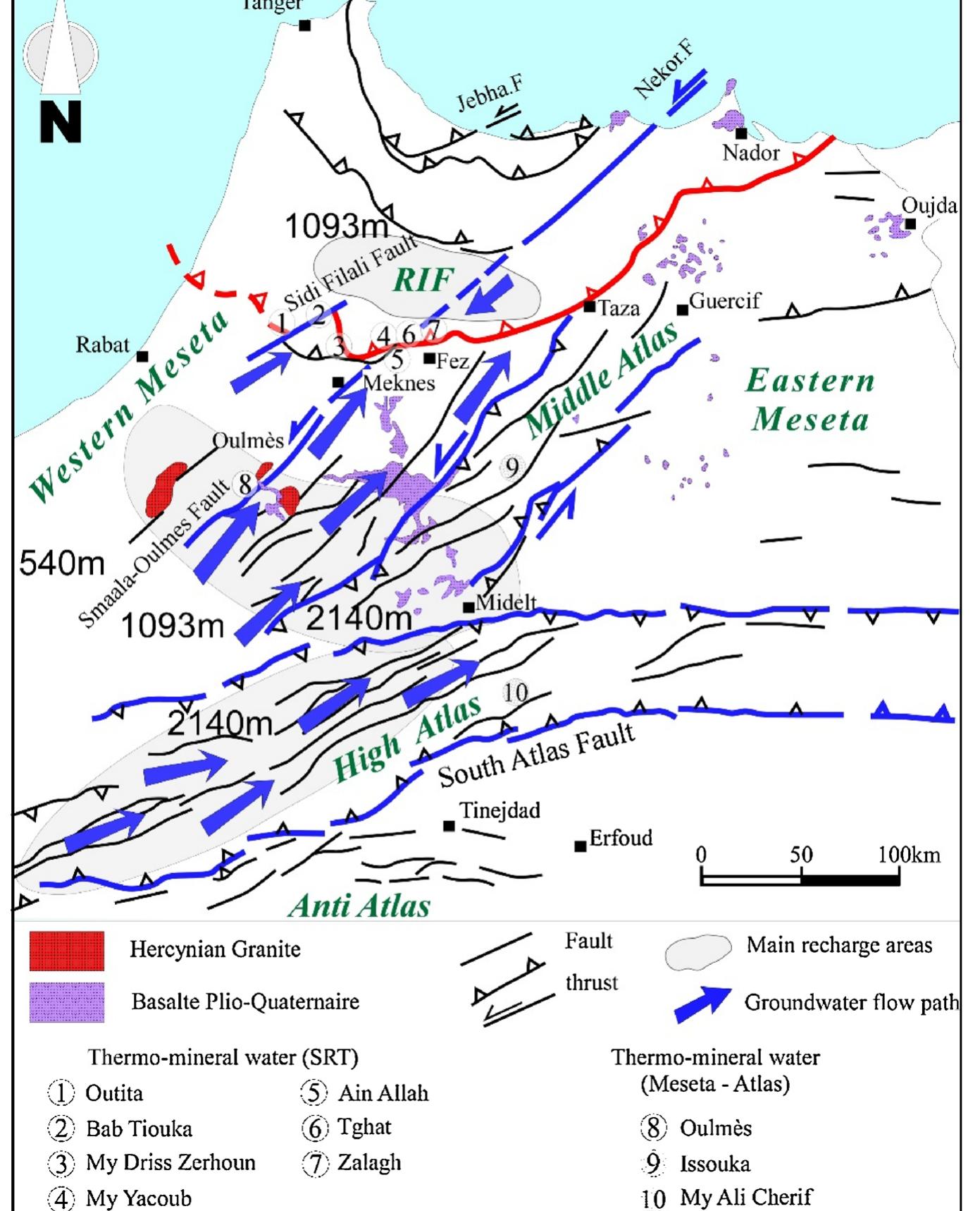 Tig. 21. schematic geological map of northern morocco and