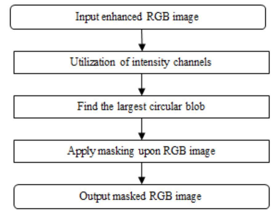 Creating a masked image to extract the largest circular