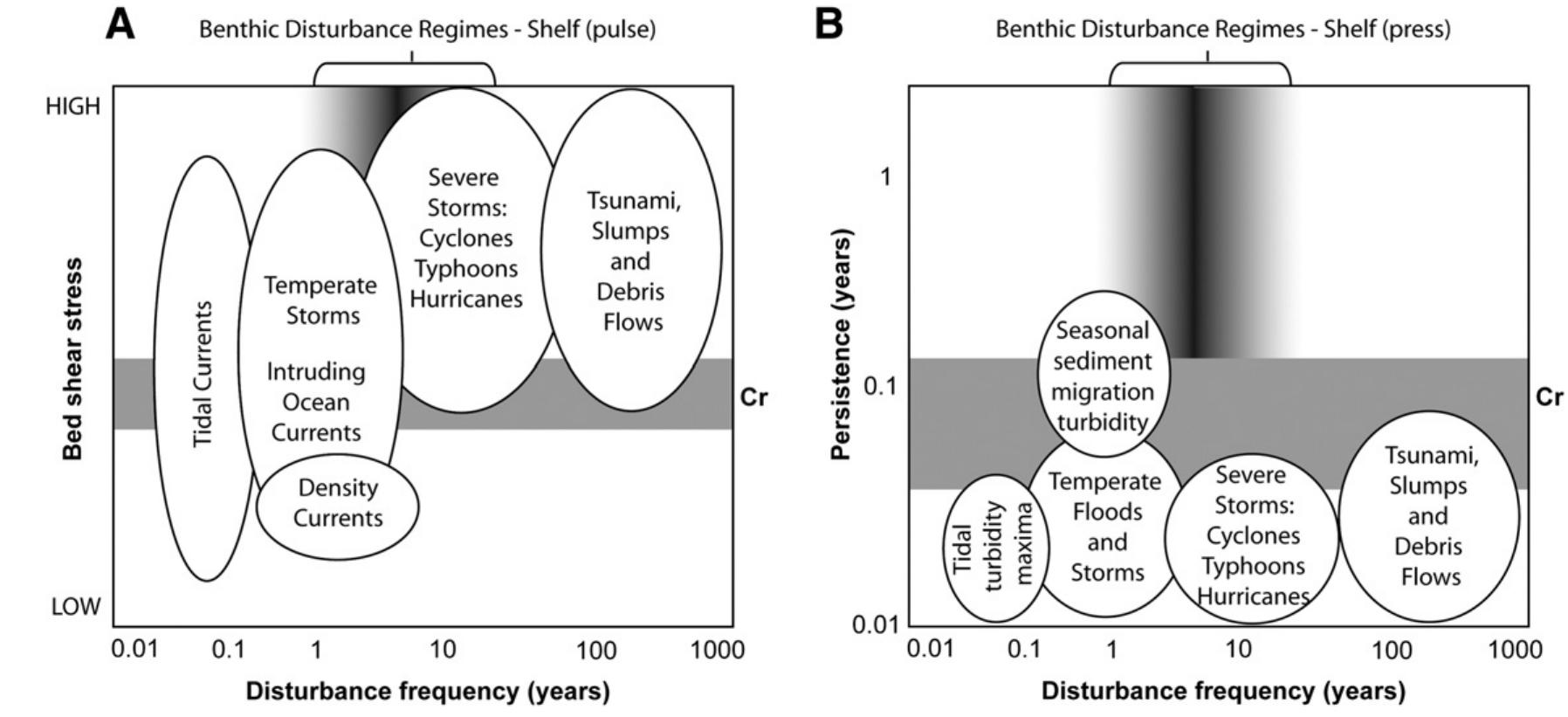 Conceptual diagrams showing the typical frequency and