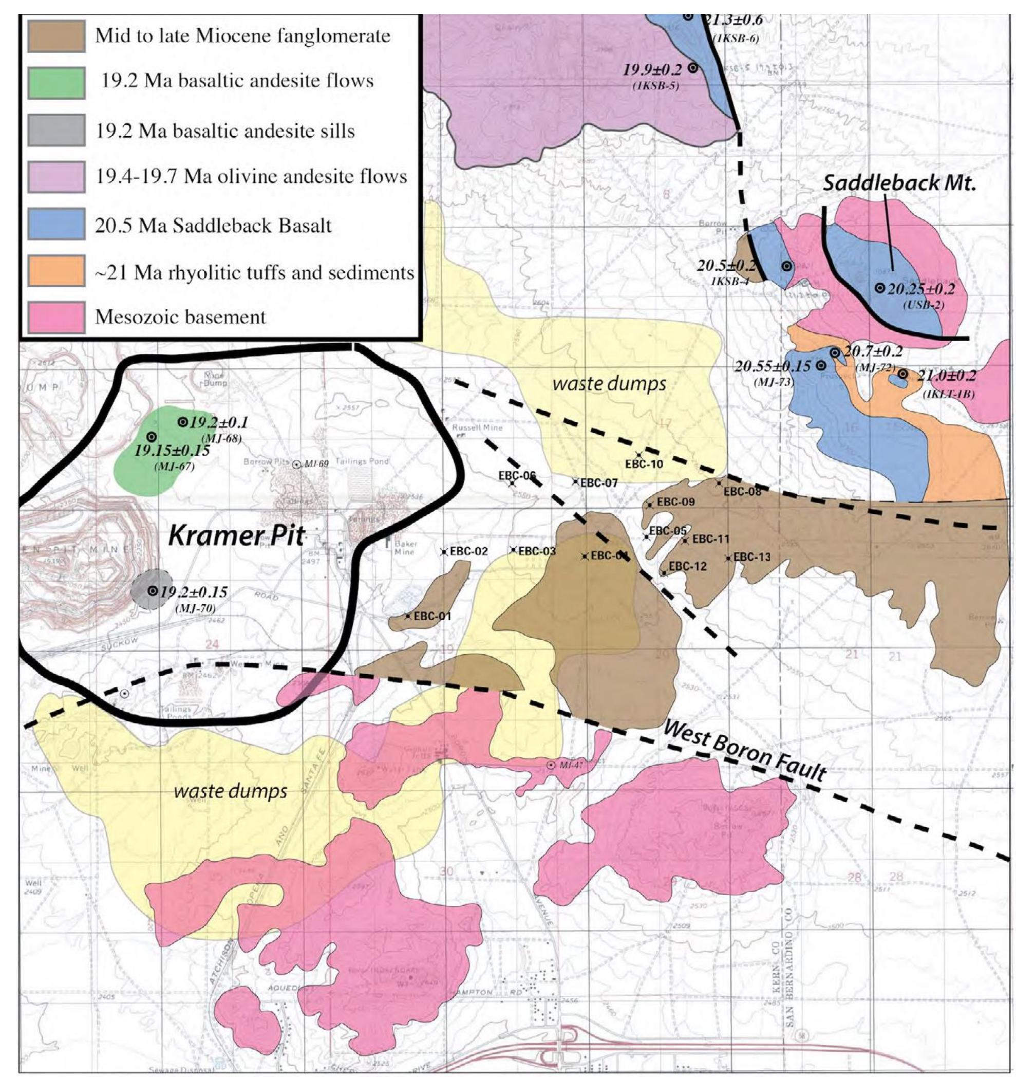 Gans, 2022, figure 2: highly simplified geologic map of the