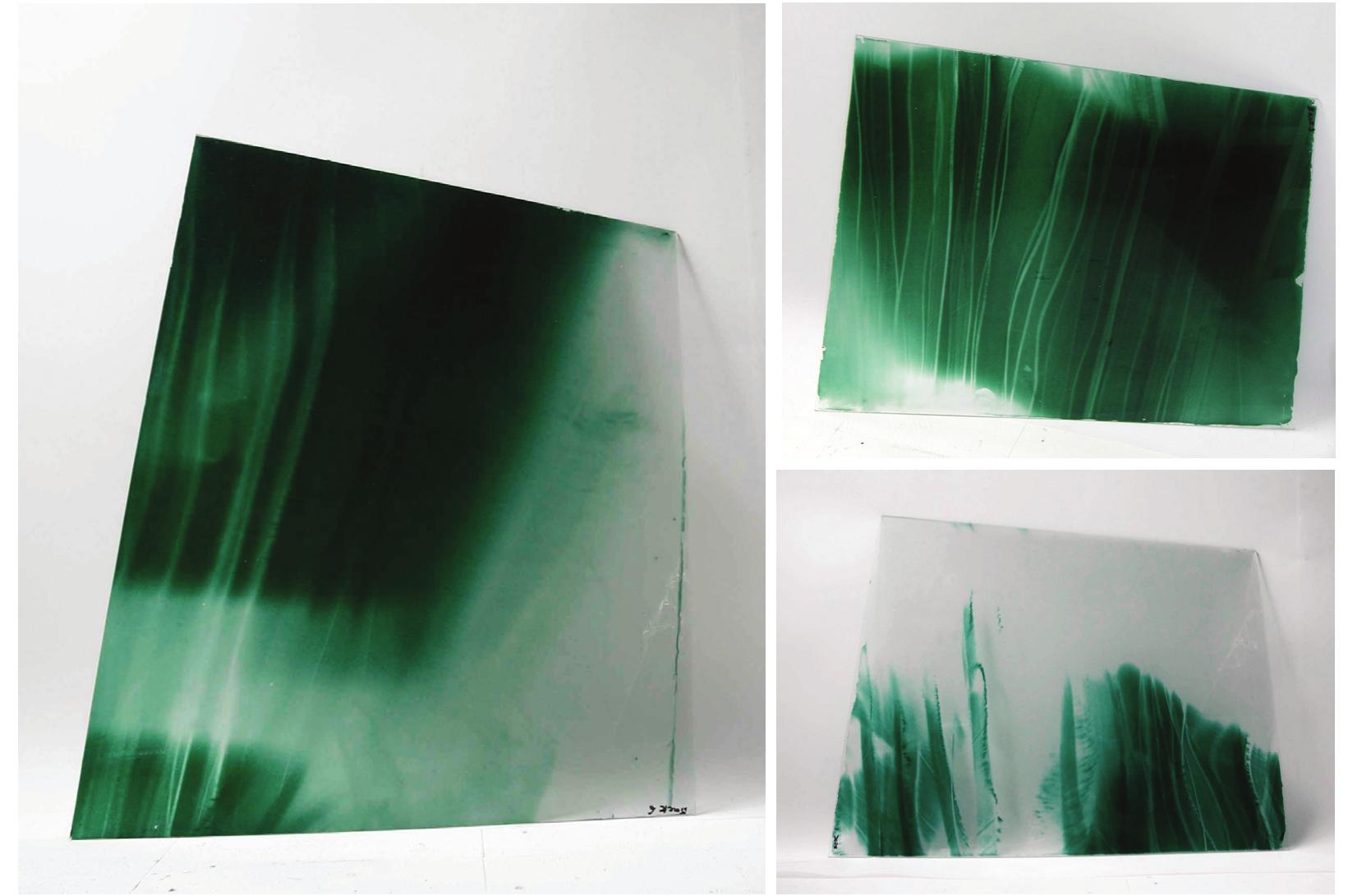 Glass drawing 6 (2003).carbon transfer onto glass softened