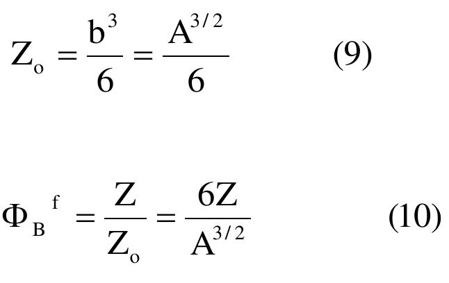 Where z, is the section modulus of a reference beam of