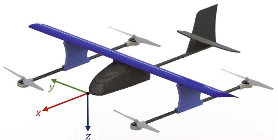Coordinated axes (x-axis, y-axis, z-axis) of the prototype