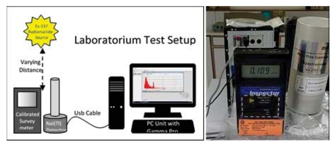 Setup Detector And Radionuclide Source For Retrieving Data