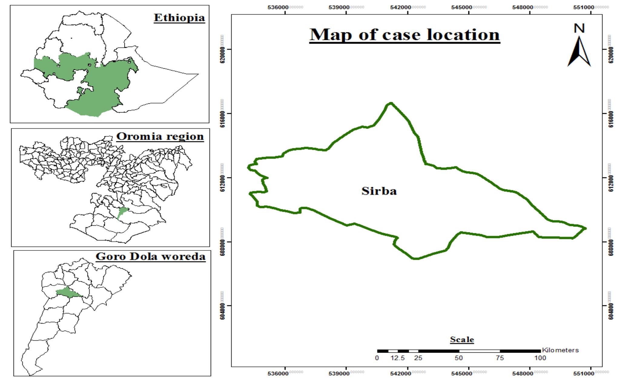 Map of case outbreak location despite the high incidence of
