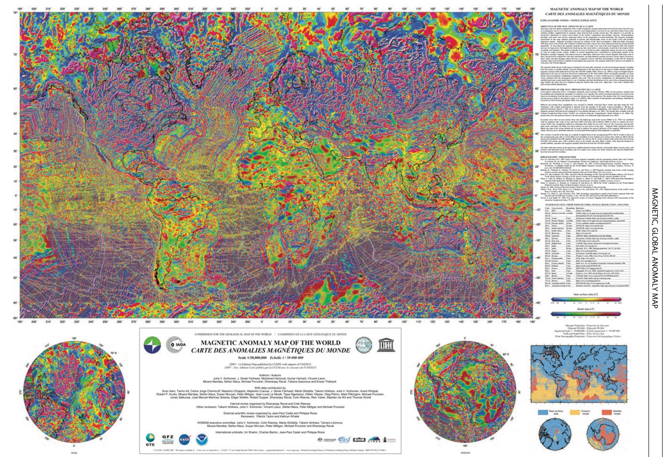 Magnetic, global anomaly map, figure 1 the world digital