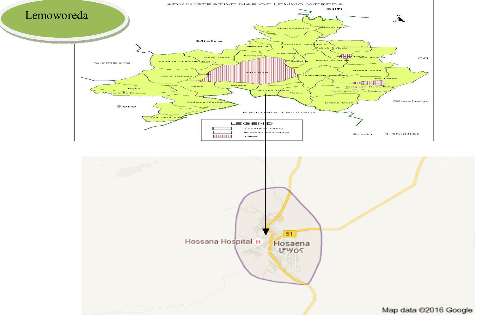 2: geographical map of hosanna [13]. this research was
