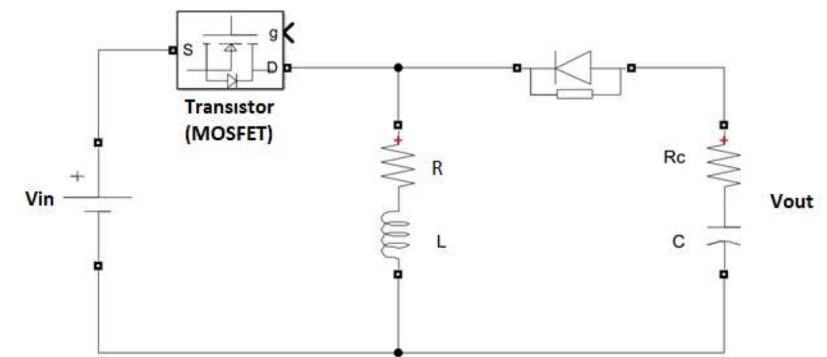 Dc/dc buck-boost converter circuit diagram. inductor and