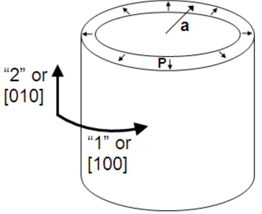 Diagram of a piezoelectric cylinder used in a typical