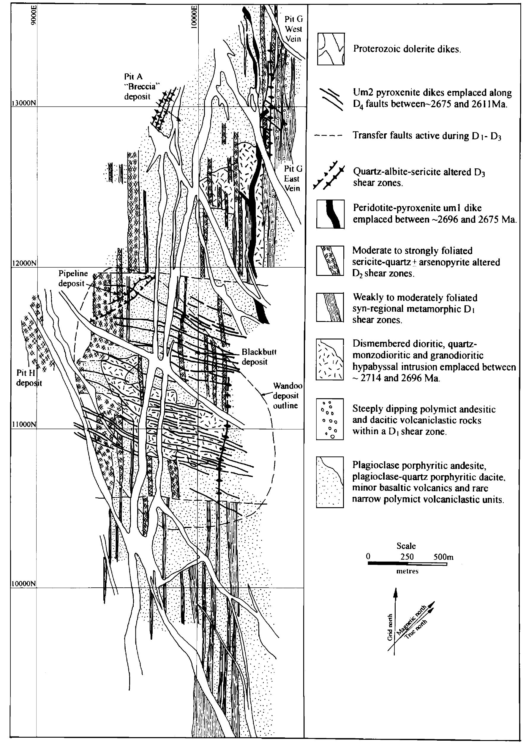 Fic. 4. geologic map of the boddington gold mine,