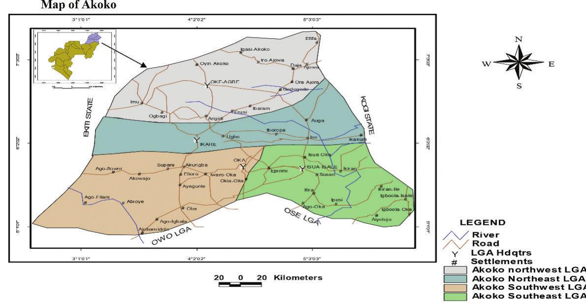 Map of akoko. source: s. o. faboyede, ‘akoko elites: