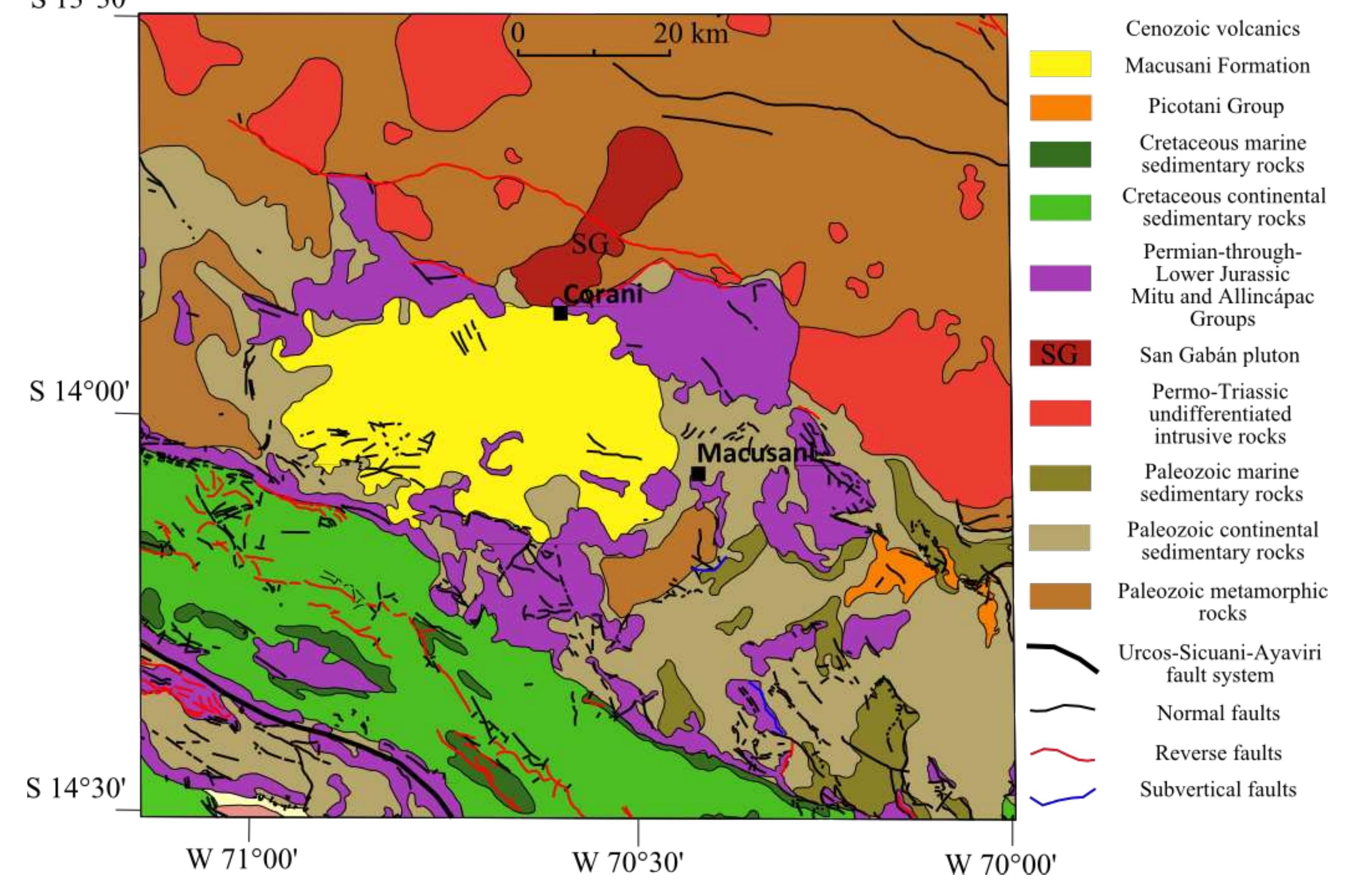2. geological map of the study area, modified after rivera