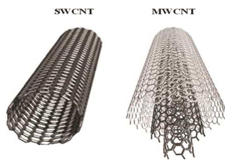 Difference between single-walled carbon nanotubes (sw- cnts)