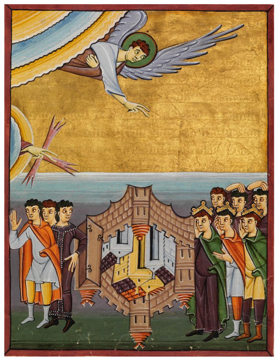 “the fall of babylon” from the bamberger apocalypse, c.