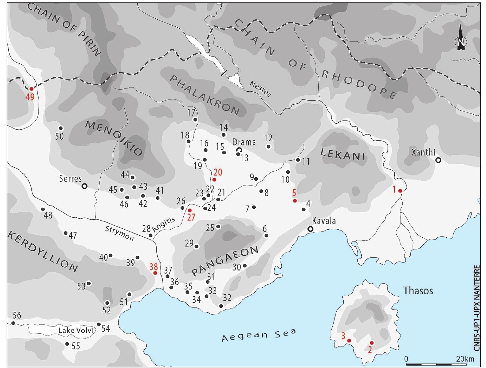 Map of the area with the main neolithic and copper age