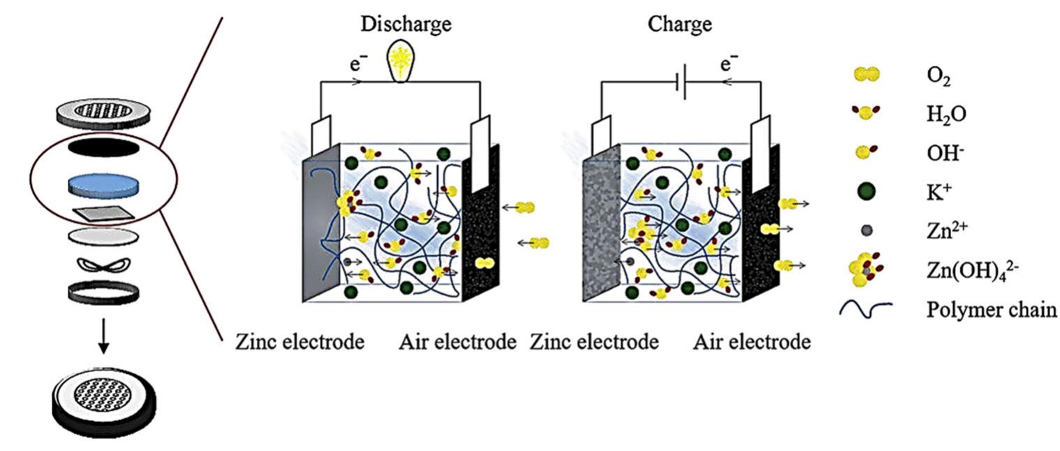 Schematic diagram of a coin cell, with permission to
