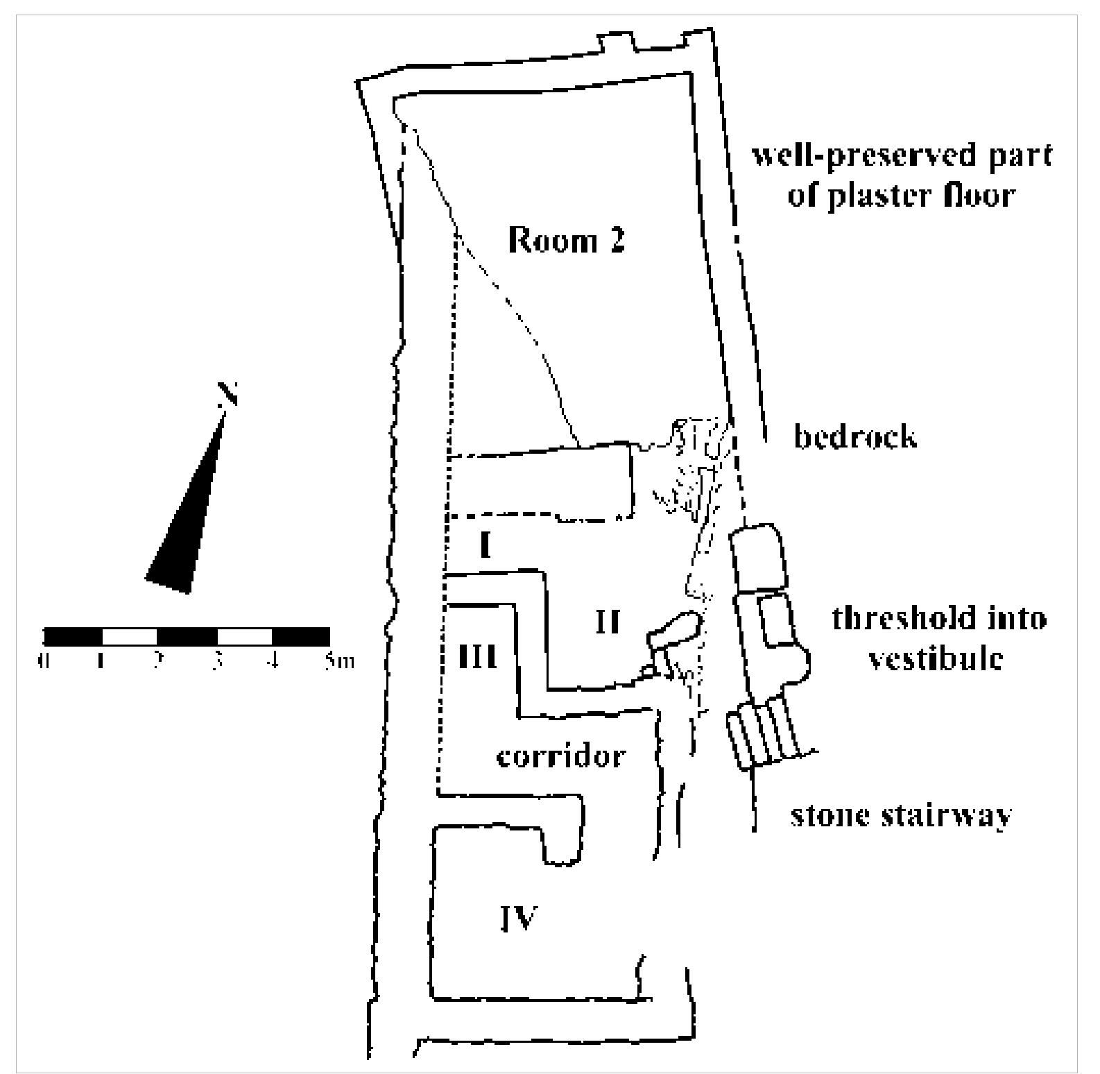 Internal layout of the megaron building at the cult centre.