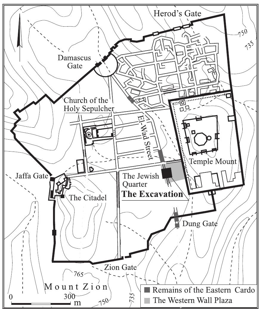 Location map of the excavation site. the cardo runs parallel