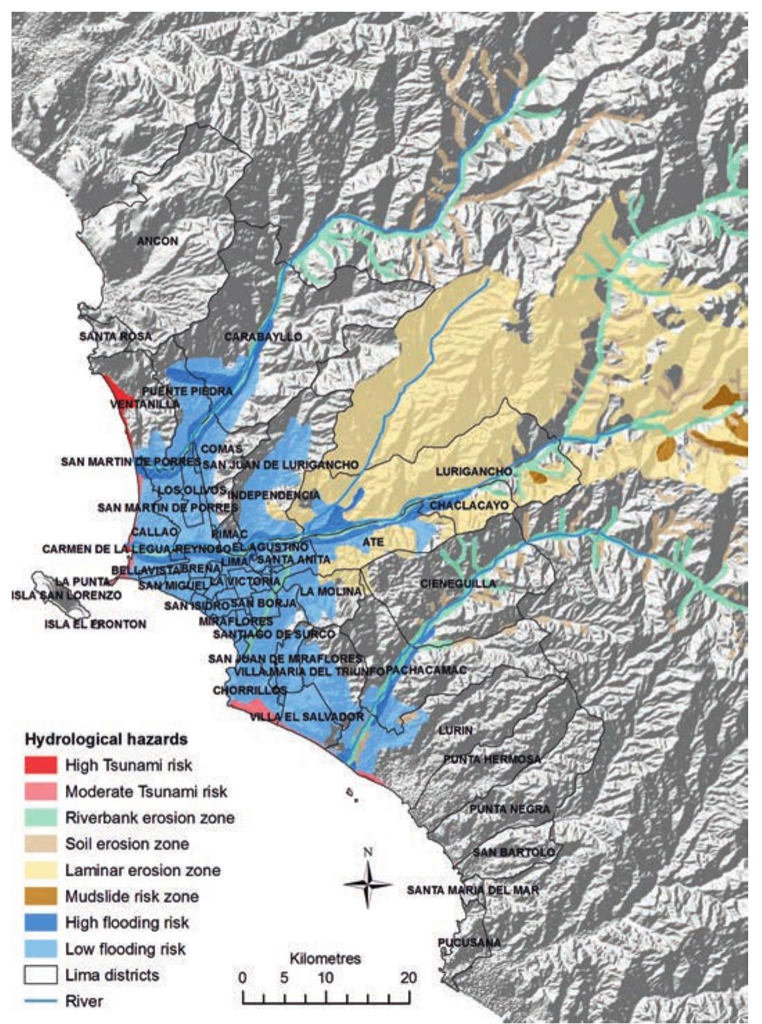 Case study 11.1 figure 1 map of hydrological hazards in