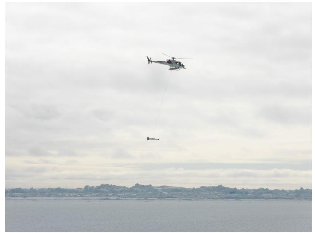 Helicopter-borne electromagnetic sounding campaign. the