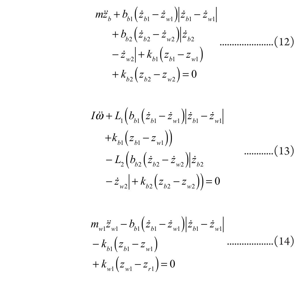 The equations of motion for the car body and the front and