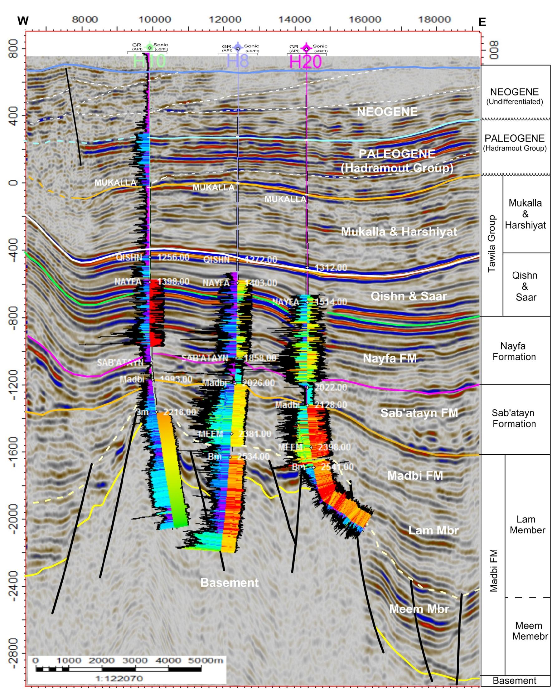 Seismic amplitude and facies analysis of inline seismic