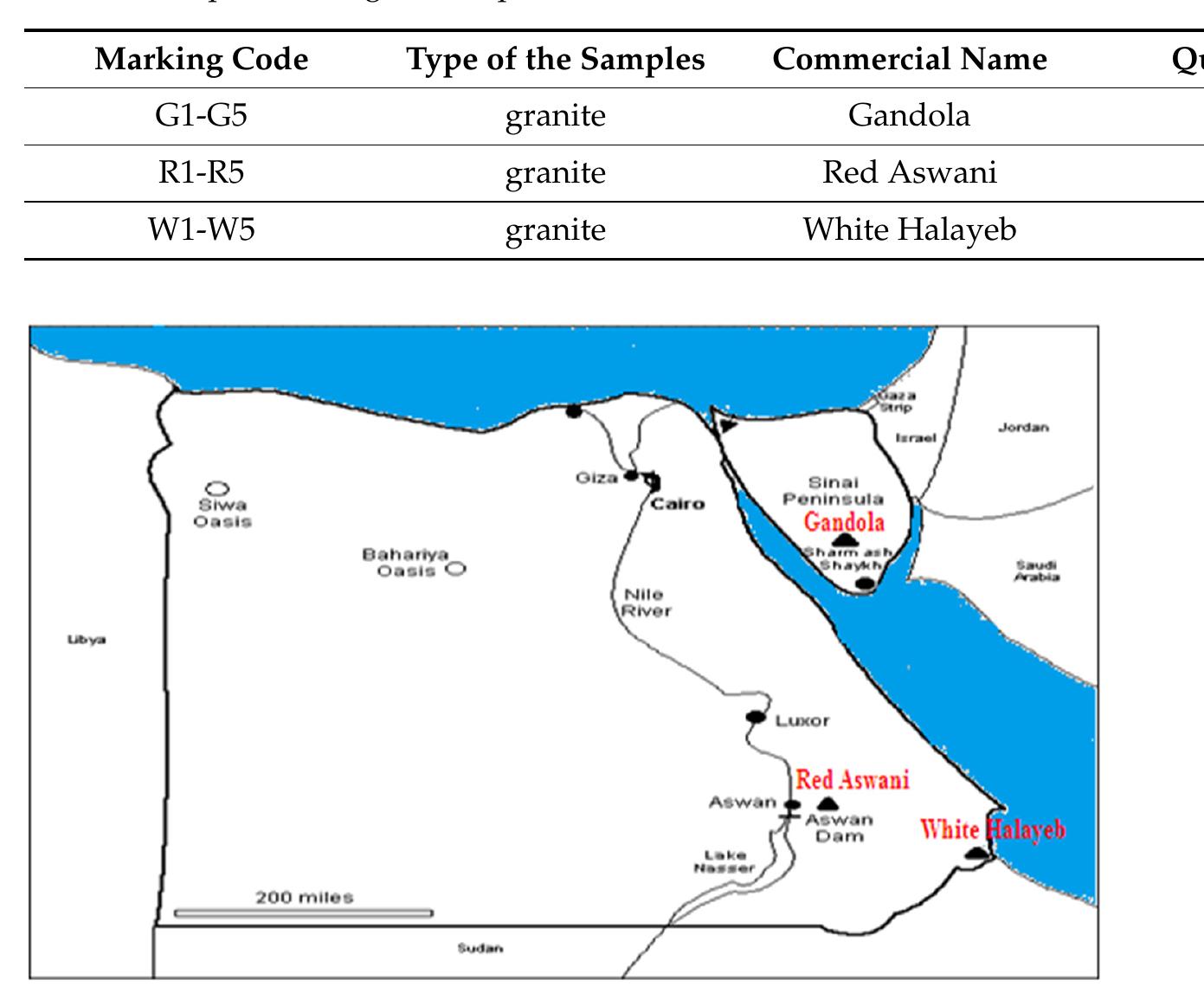 Sample markings, descriptions, and locations. figure 1. map